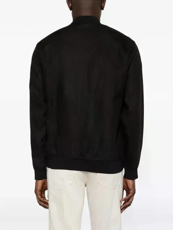 Kiton Linen Bomber Jacket - Black