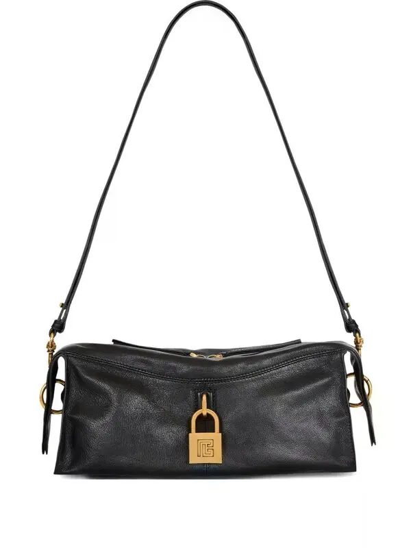 Balmain Pulse Padlock-detail Shoulder Bag - Black