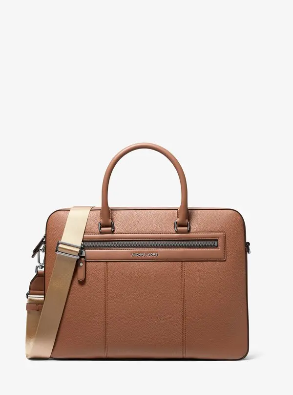Michael Kors Jet Set Pebbled Leather Briefcase - Brown