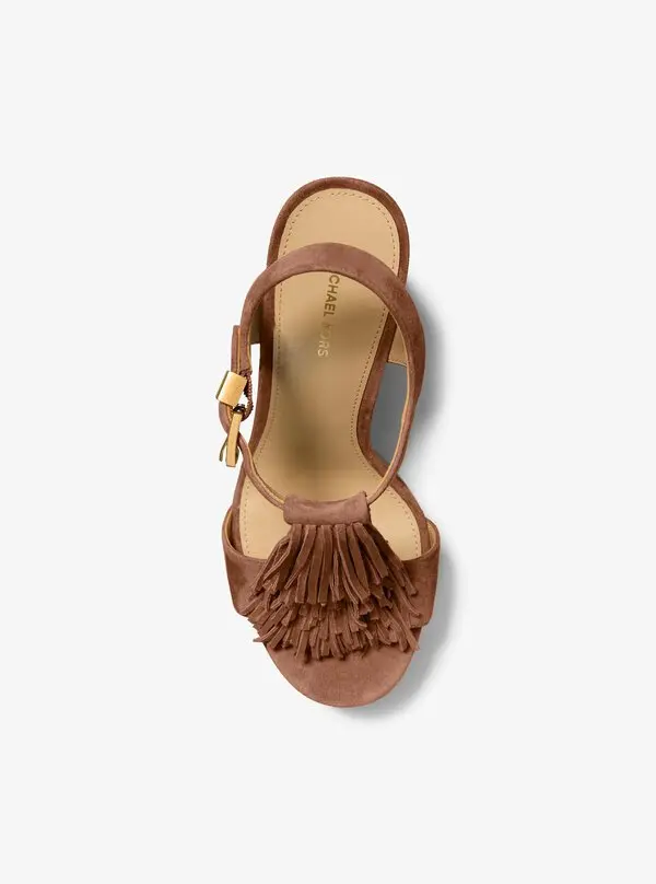 Michael Kors Indra Fringed Suede Platform Sandal