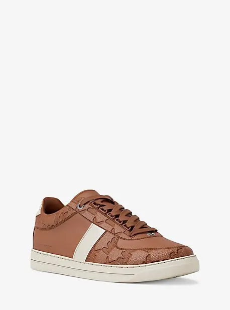 Michael Kors Brady Logo-embossed Leather Sneaker - Brown