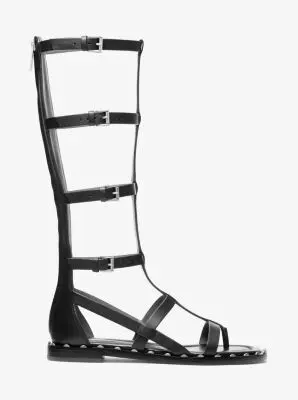 Michael Kors Studded Leather Gladiator Sandal - Black