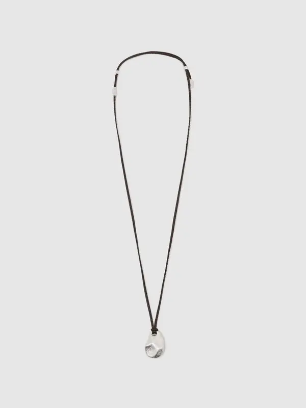 REISS Opal Small Cord Pendant Necklace - Silver