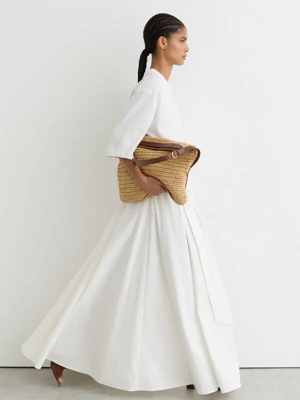 REISS Raffia-effect Tote Bag