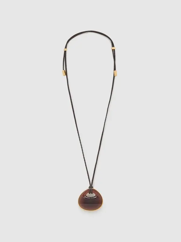 REISS Pippa Large Pendant Necklace - Burgundy