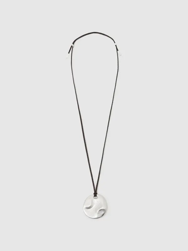REISS Orla Tone Orla Large Cord Pendant Necklace - Silver