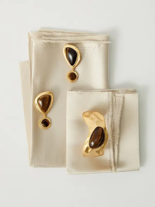 REISS Tori Tumbled Stone Drop Earrings
