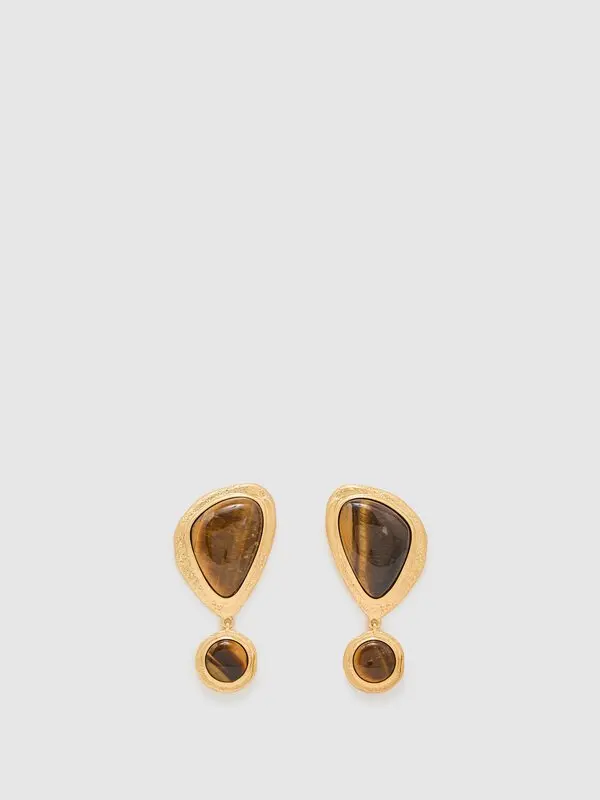 REISS Tori Tumbled Stone Drop Earrings