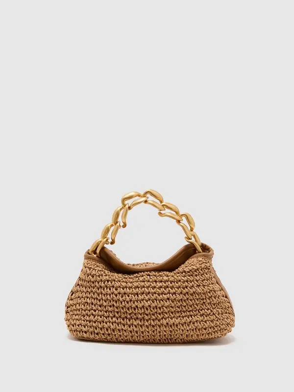 REISS Raffia-effect Chain Grab Bag