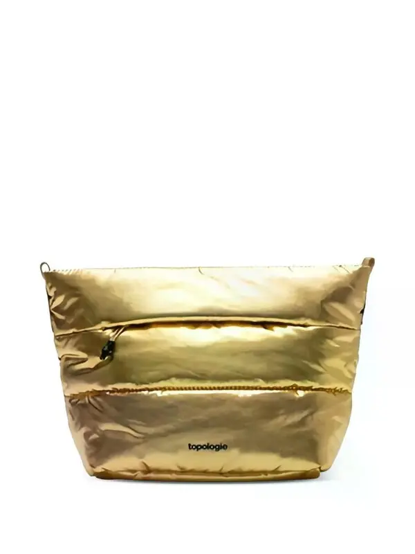 TOPOLOGIE Top-zip Quilted Shoulder Bag - Gold