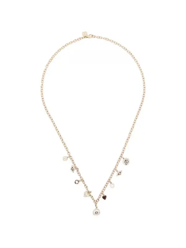 SYDNEY EVAN Diamond And Enamel Charm Necklace - Gold