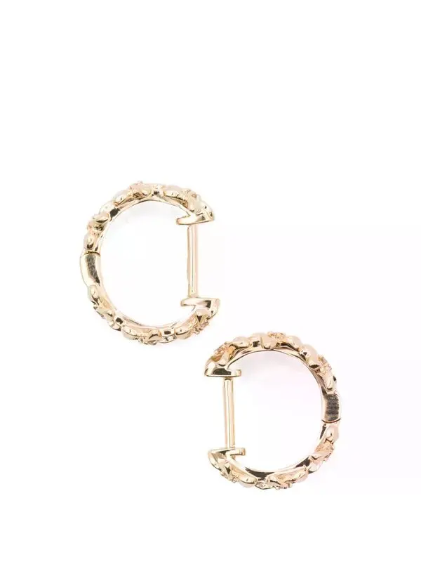 SYDNEY EVAN Tiny Plumeria Diamond Huggie Earrings