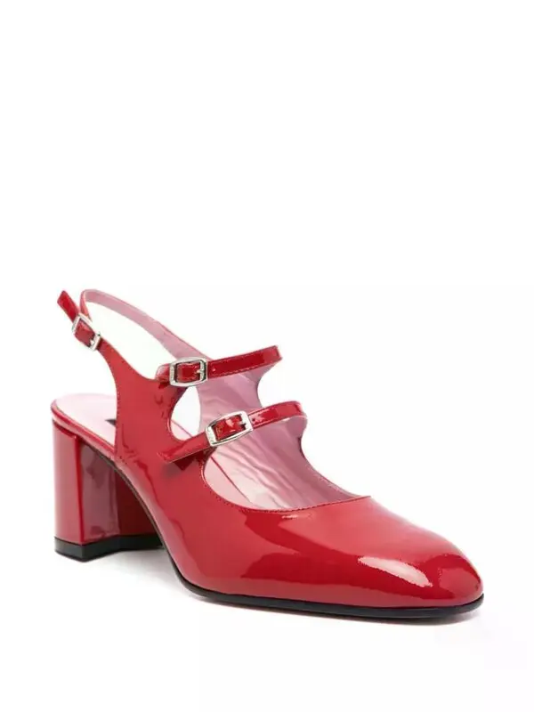 CAREL Buckle Heel Pumps - Red