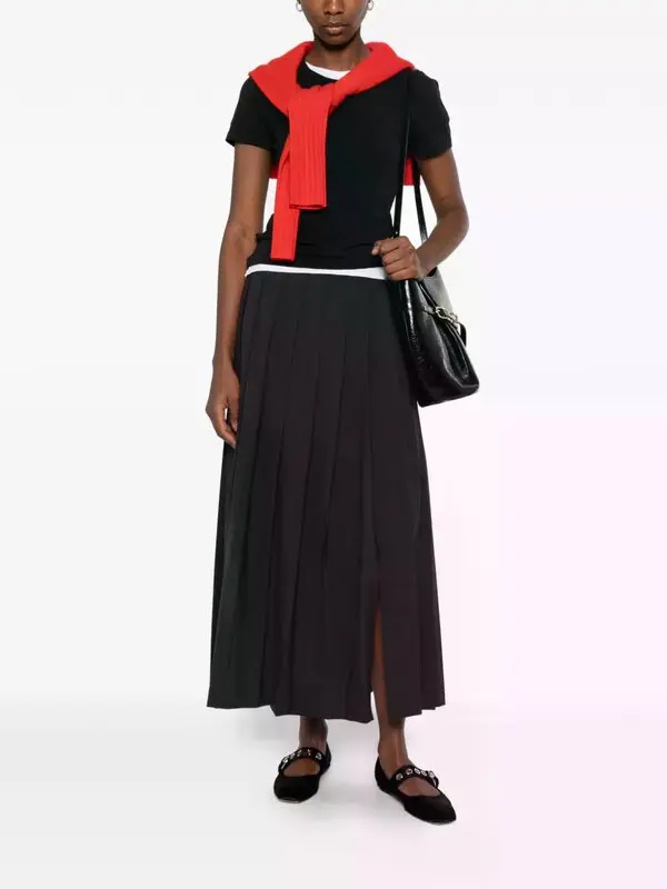 IVORY PARIS Pleated Midi Skirt