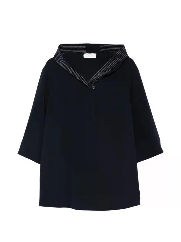 Marina Rinaldi Striped Hooded Blouse