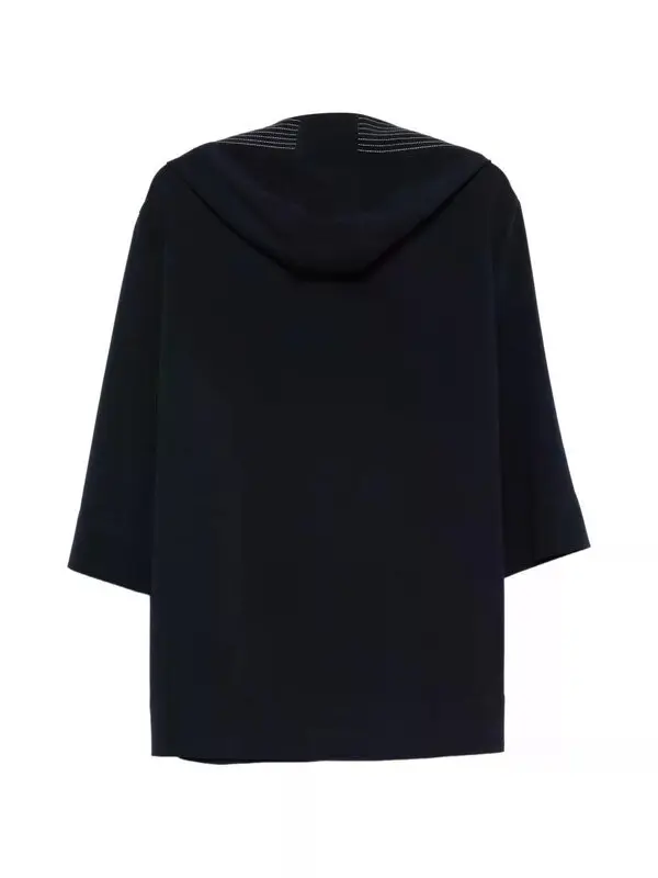 Marina Rinaldi Striped Hooded Blouse