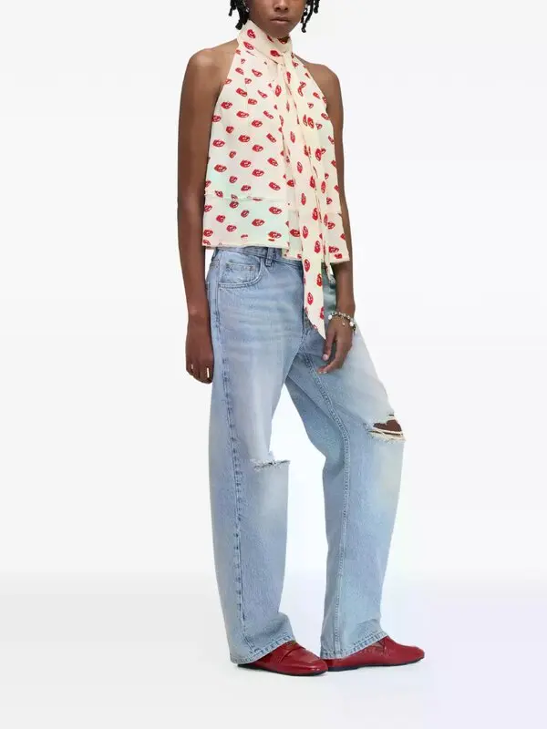 Marc Jacobs Lips-print Halterneck Top