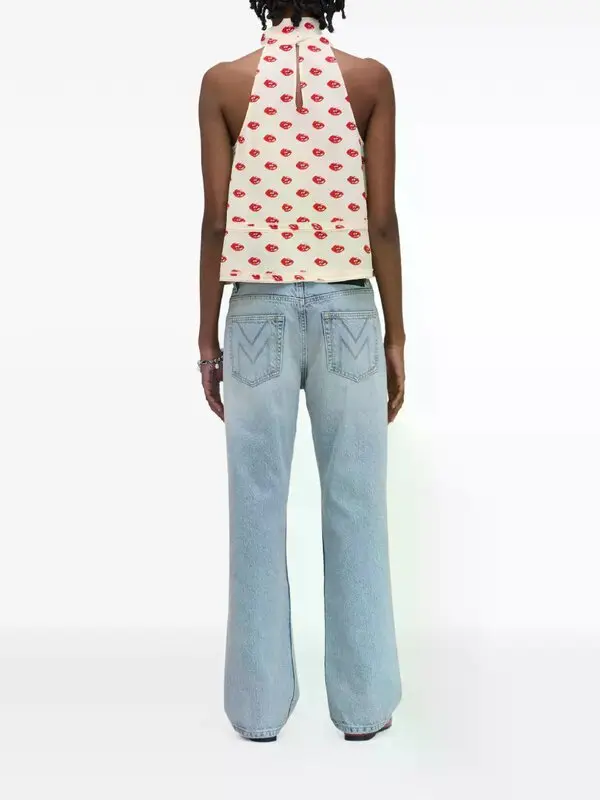 Marc Jacobs Lips-print Halterneck Top