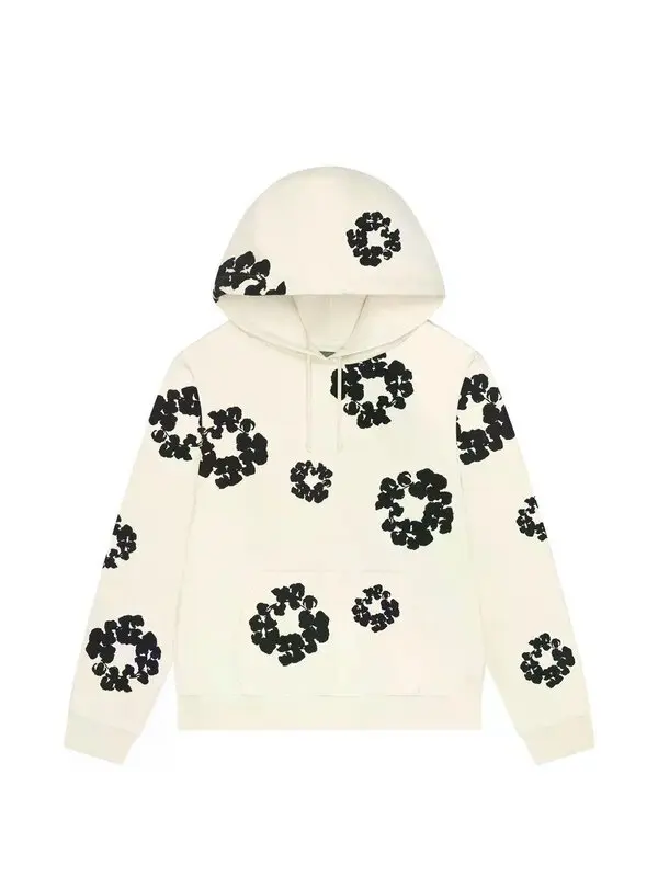 DENIM TEARS Floral-motif Hoodie - Neutrals