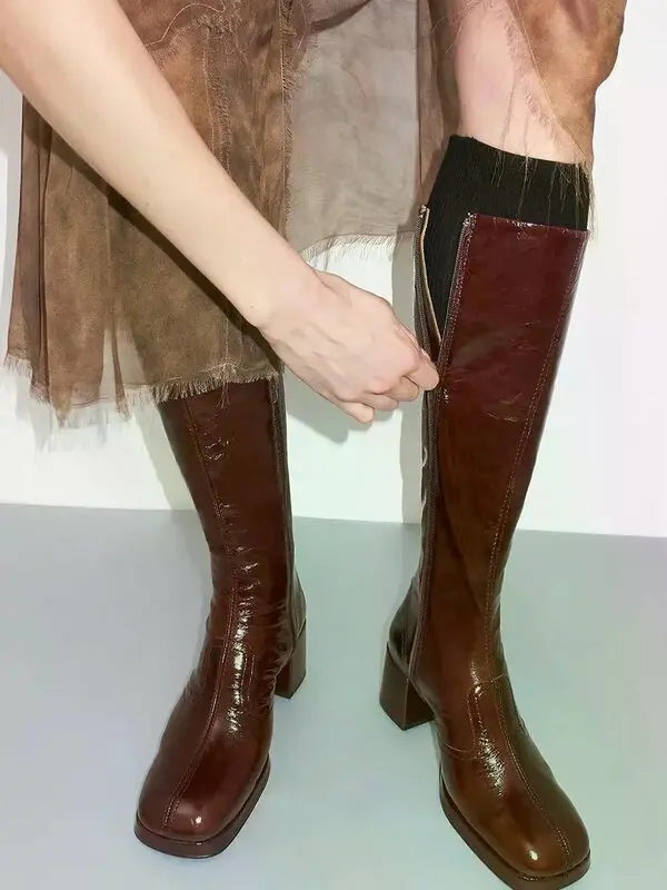 MIISTA Round-toe Zip-fastening Boots
