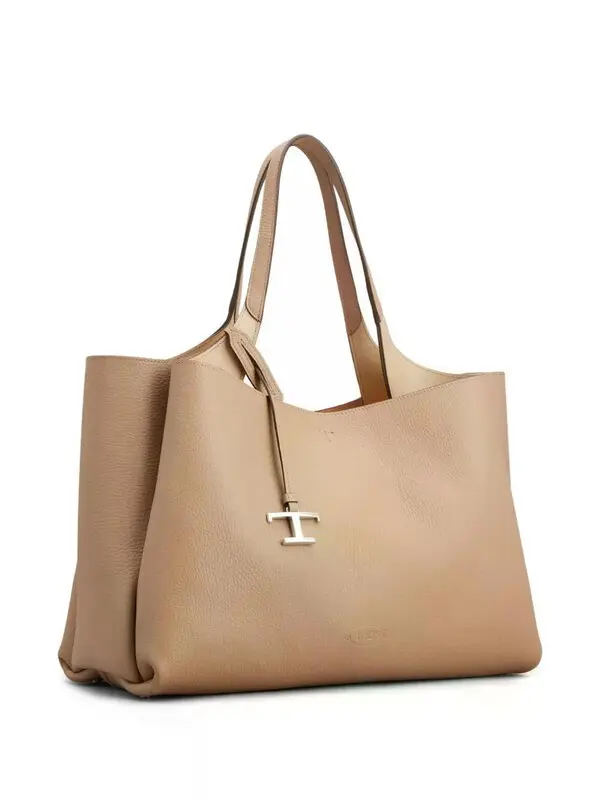 TOD'S Logo-detail Medium Shoulder Bag - Neutrals