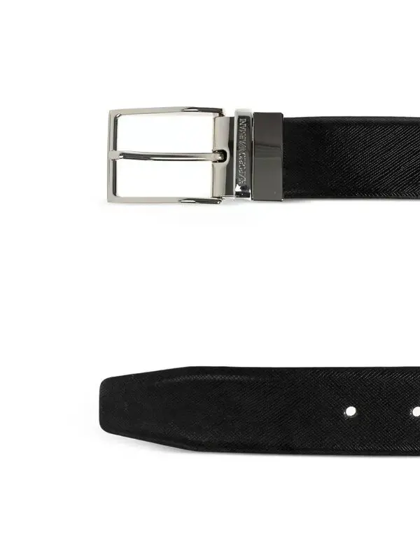 Emporio Armani Logo Detail Belt - Black