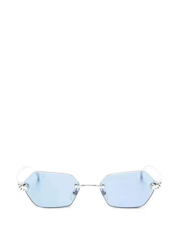 Cartier Geometric-frame Sunglasses - Blue
