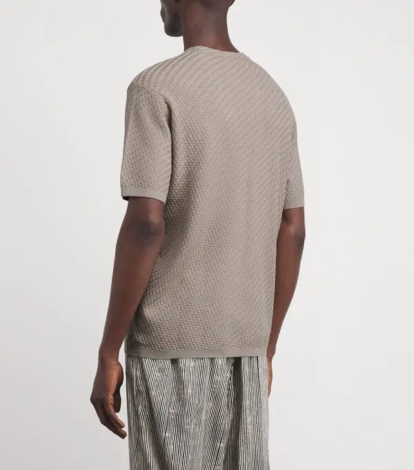 Emporio Armani Basket-weave T-shirt - Beige