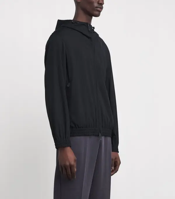 Emporio Armani Technical Jersey Hooded Jacket - Blue