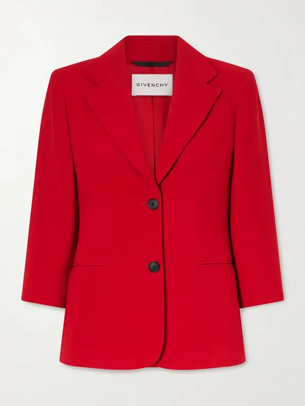 Givenchy Crepe-cady Single-breasted Blazer - Red
