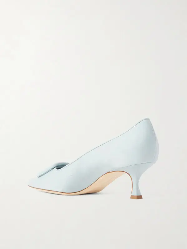Manolo Blahnik Maysale 50 Buckled Suede Pumps - Blue