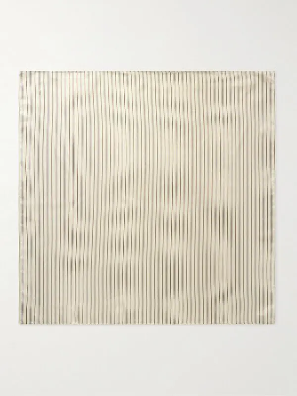 TOTEME Signature Striped Silk-twill Scarf - Neutrals
