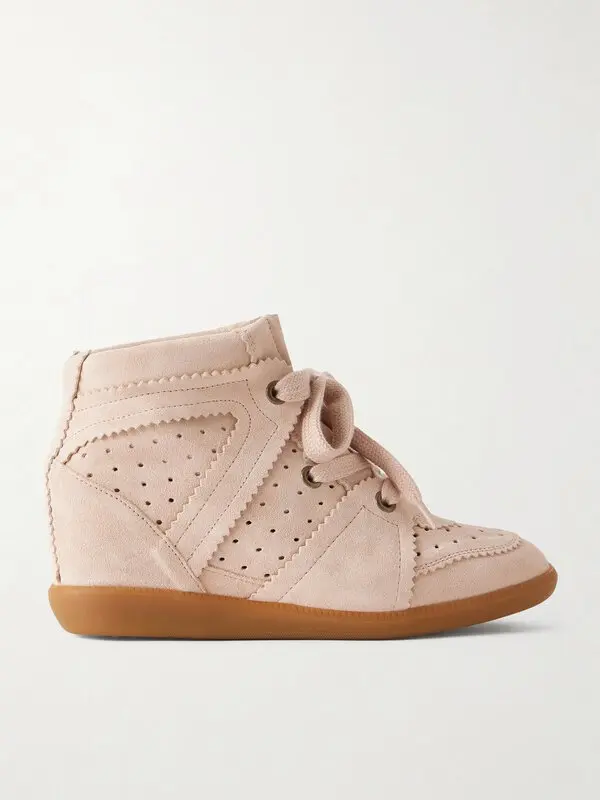 Isabel Marant Bobby Suede Wedge Sneakers - Pink