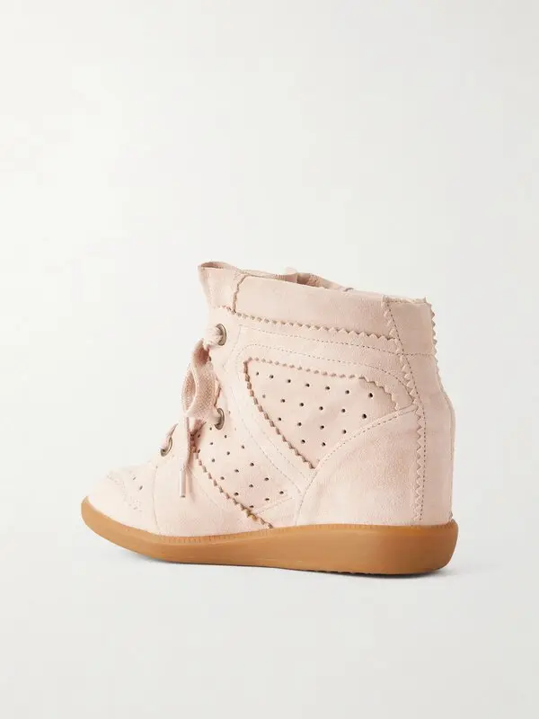 Isabel Marant Bobby Suede Wedge Sneakers - Pink