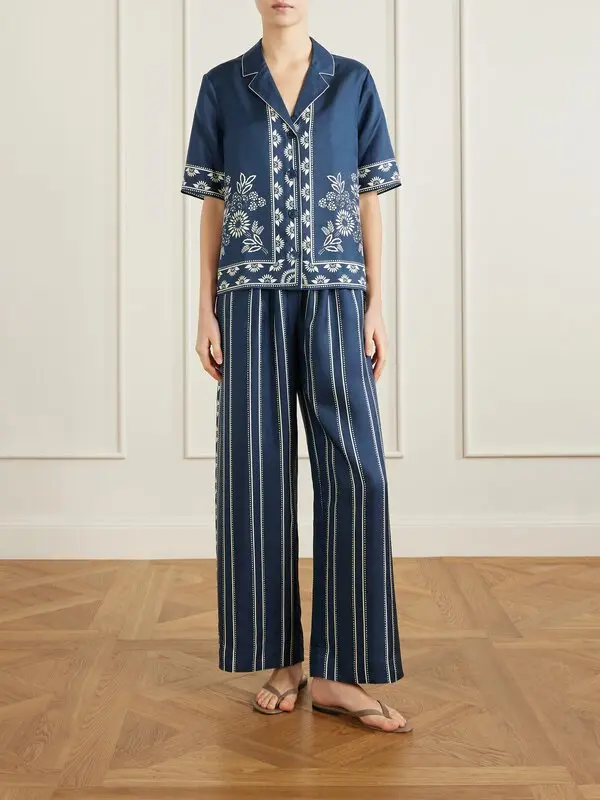 ERES Oolong Striped Silk-voile Straight-leg Pants