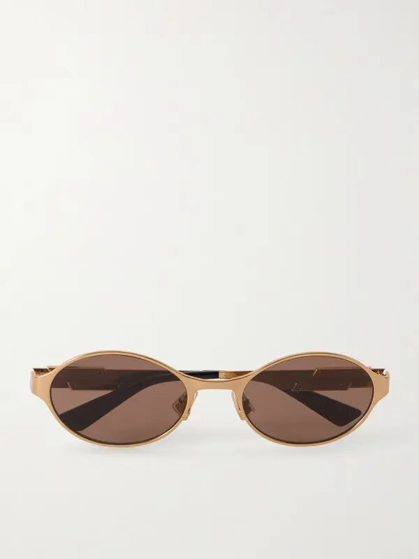 Bottega Veneta Ribbon Round-frame Sunglasses - Gold