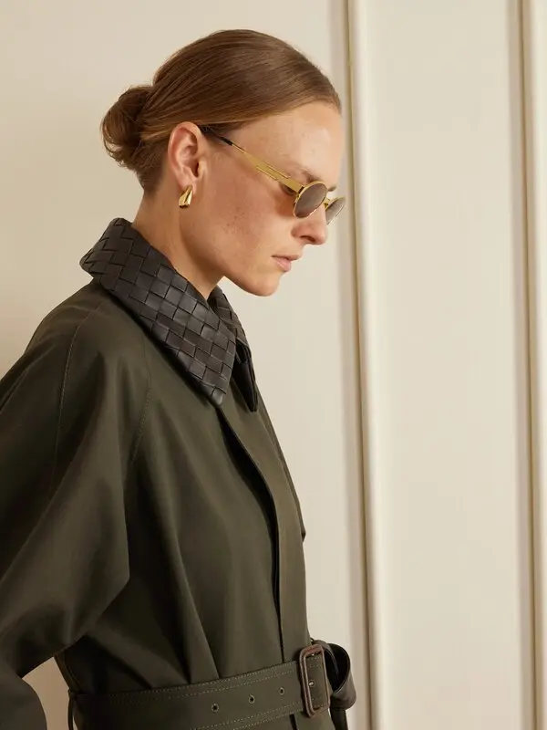 Bottega Veneta Ribbon Round-frame Sunglasses - Gold