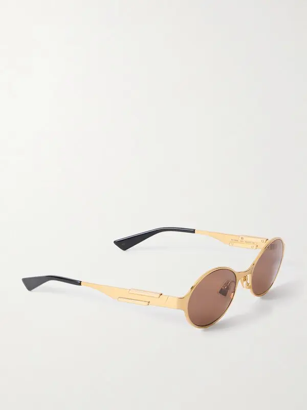Bottega Veneta Ribbon Round-frame Sunglasses - Gold