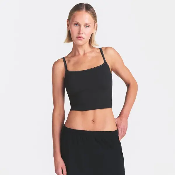 SKIMS Ribbed Seamless Cami Top - Obsidian