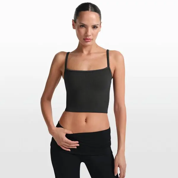 SKIMS Ribbed Seamless Cami Top - Obsidian/armor