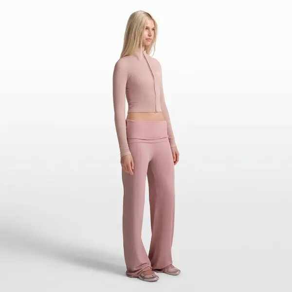 SKIMS Foldover Wide Leg Pants - Himalayan