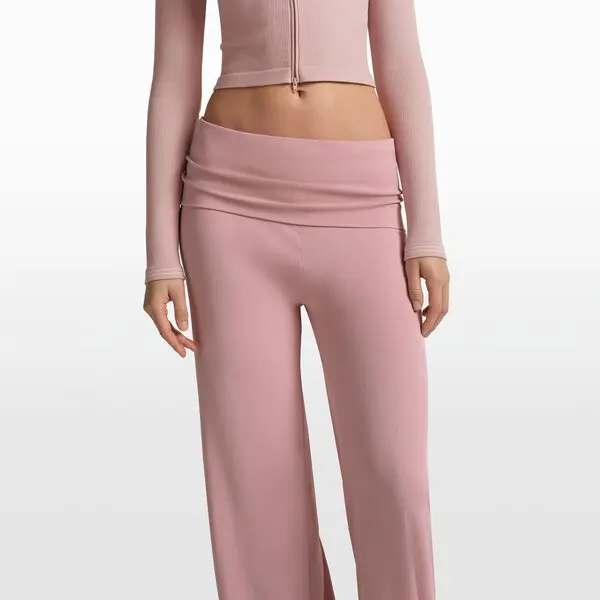 SKIMS Foldover Wide Leg Pants - Himalayan