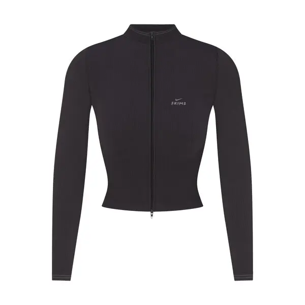 SKIMS Ribbed Seamless Zip Up Crop Jacket