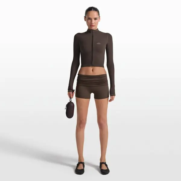 SKIMS Zip Up Cropped Ribbed Seamless Jacket