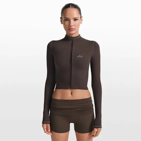 SKIMS Zip Up Cropped Ribbed Seamless Jacket