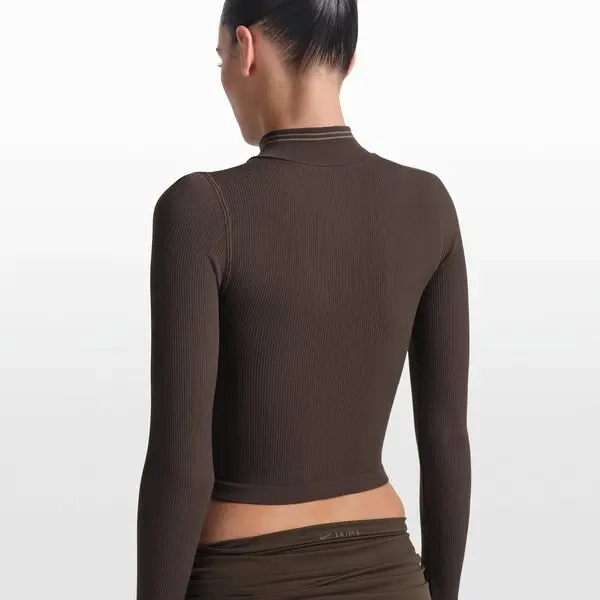 SKIMS Zip Up Cropped Ribbed Seamless Jacket