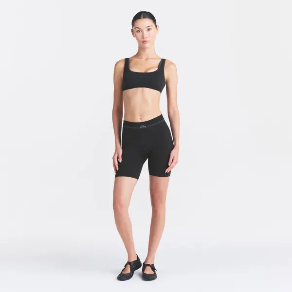 SKIMS Ribbed Seamless 5-inch Biker Short - Obsidian