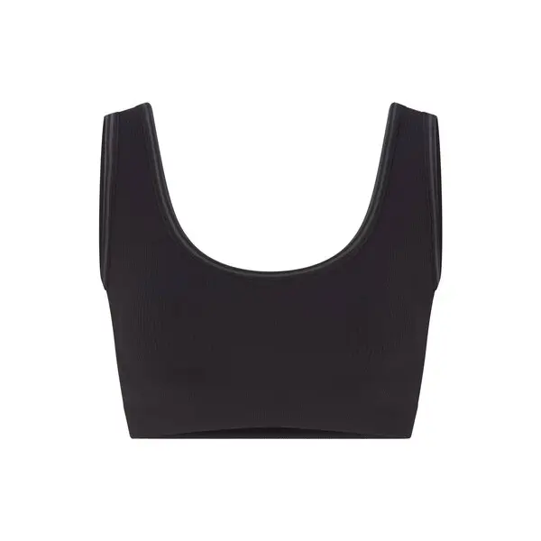 SKIMS Nike Ribbed Seamless Scoop Bra Obsidian