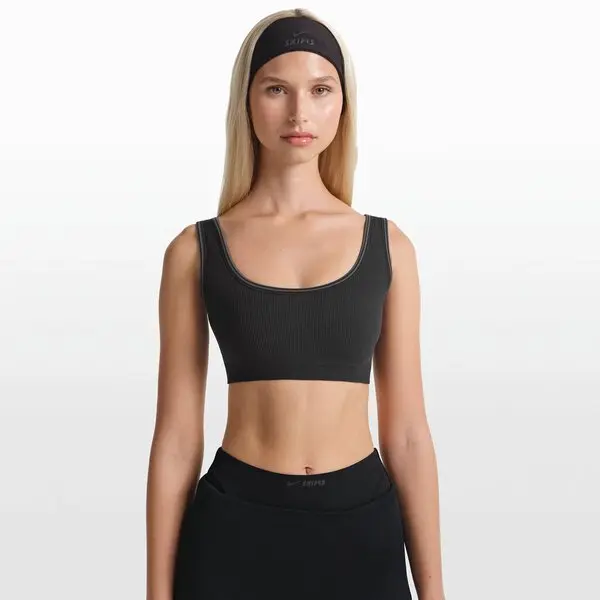 SKIMS Nike Ribbed Seamless Scoop Bra Obsidian