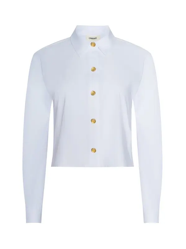L'Agence Cosette Shirt - White/gold Wax Stamp